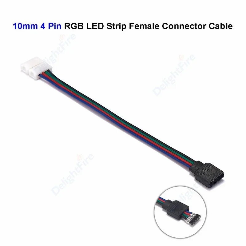 10/12 мм 5-контактный соединительный кабель для светодиодной ленты RGBW 5050 RGB с разъемом «мама-папа» Электрические провода Fore 3528 RGBWW Светодиодные ленты