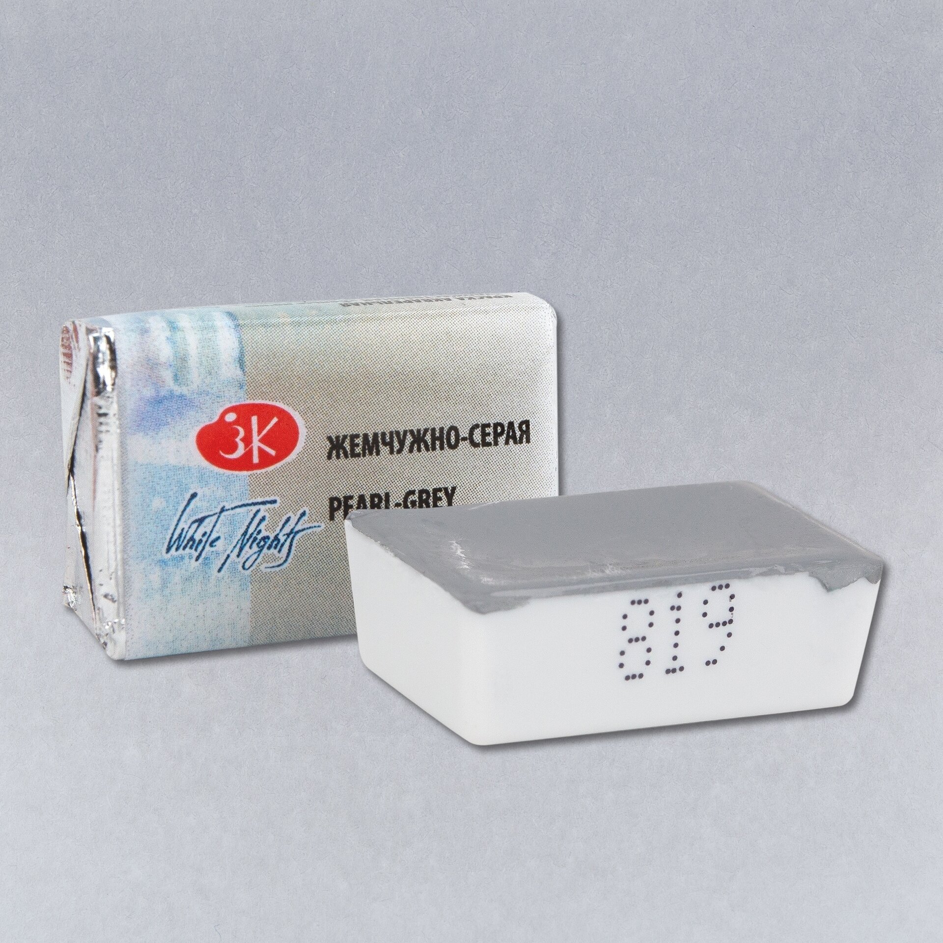 Акварель кювета 2,5мл белые ночи Жемчужно-серая