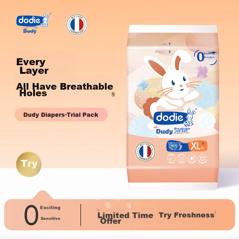 Dodie [Trial Pack of 4] Breathable Soft Baby Pull-Ups, Newborn Diapers, XL Size, for Boys And Girls
