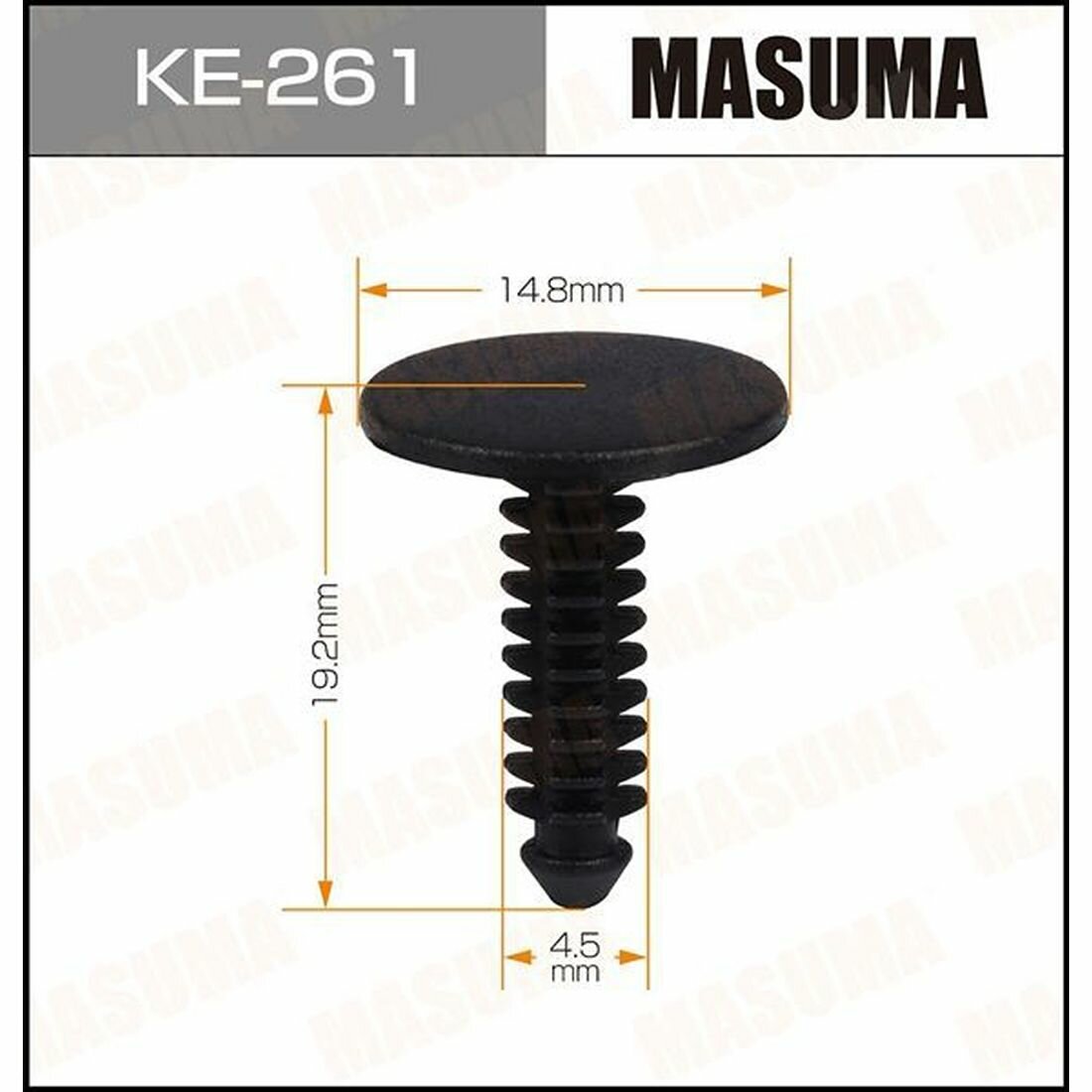 Клипса автомобильная (автокрепеж) для европейских автомобилей Masuma KE-261 50шт.