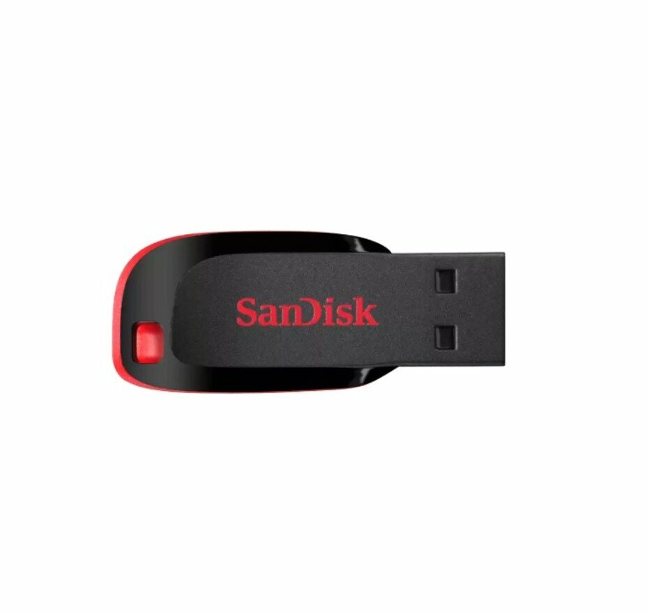 USB Sandisk Cruzer Blade 64ГБ, USB2.0, черный и красный, (SDCZ50-064G-B35)