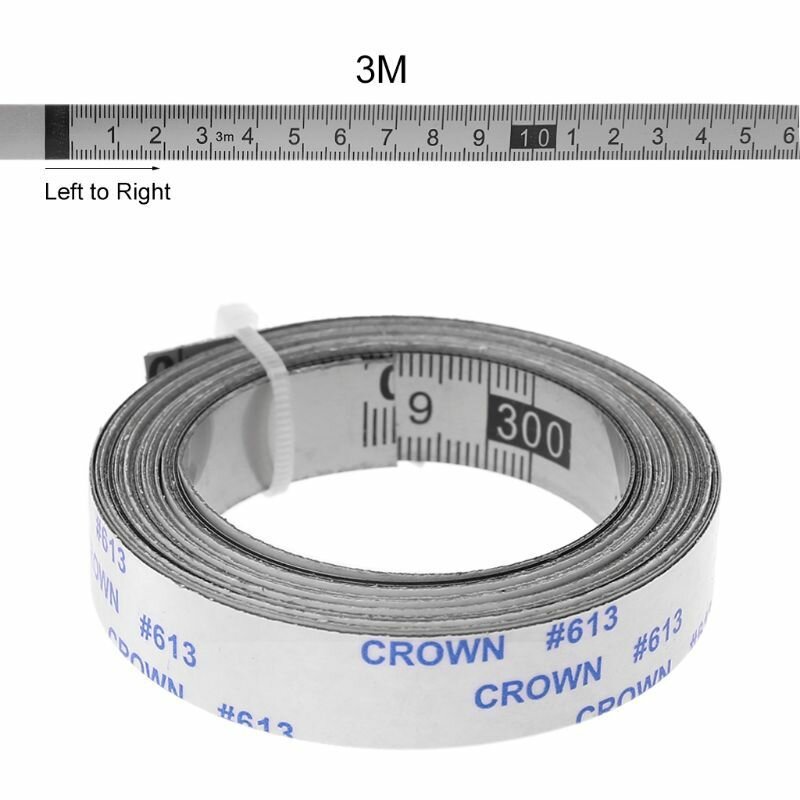 Линейка с двойной шкалой из нержавеющей стали 13 мм - положительная - 3 метра
