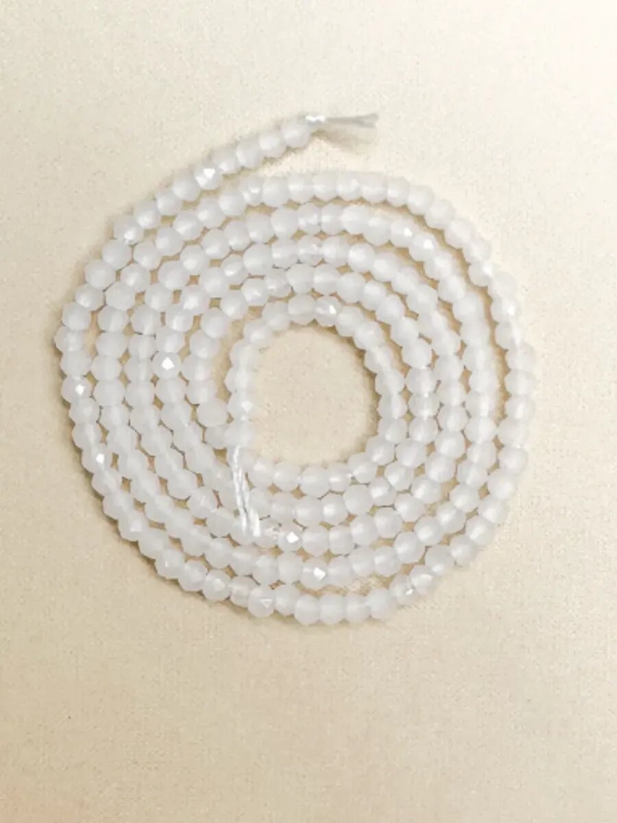 0709 Маленькие бусины шпинели белый натуральный 2 мм 1 нить