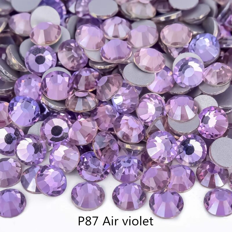 Bobohoo Фиолетовые стеклянные стразы SS6-SS30 для декорирования Фиолетовый, SS20-1440pcs, Air Violet