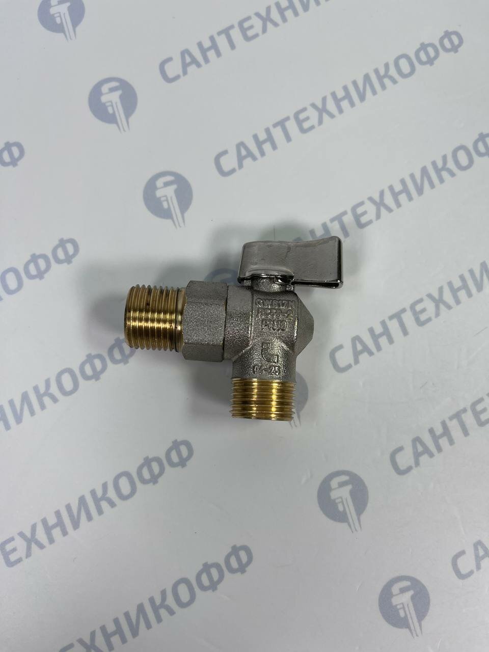 Кран шаровой ITAP угловой 1/2"НРх3/4"НР приборный, для стиральной машины, никель 392(1/2")