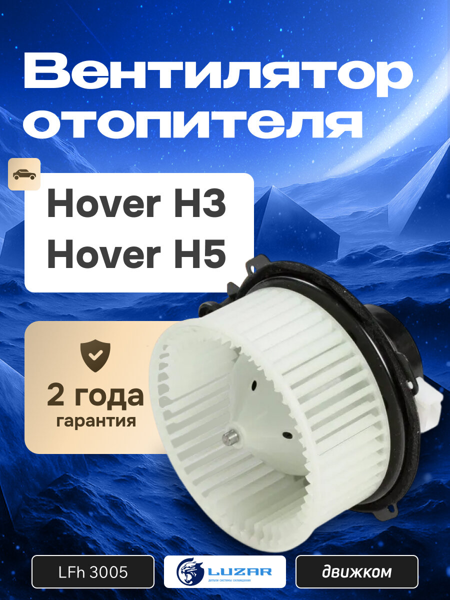 Вентилятор печки Ховер Н3, Ховер Н5 / моторчик печки отопителя Hover H3, Hover H5 / LUZAR 8104100K00