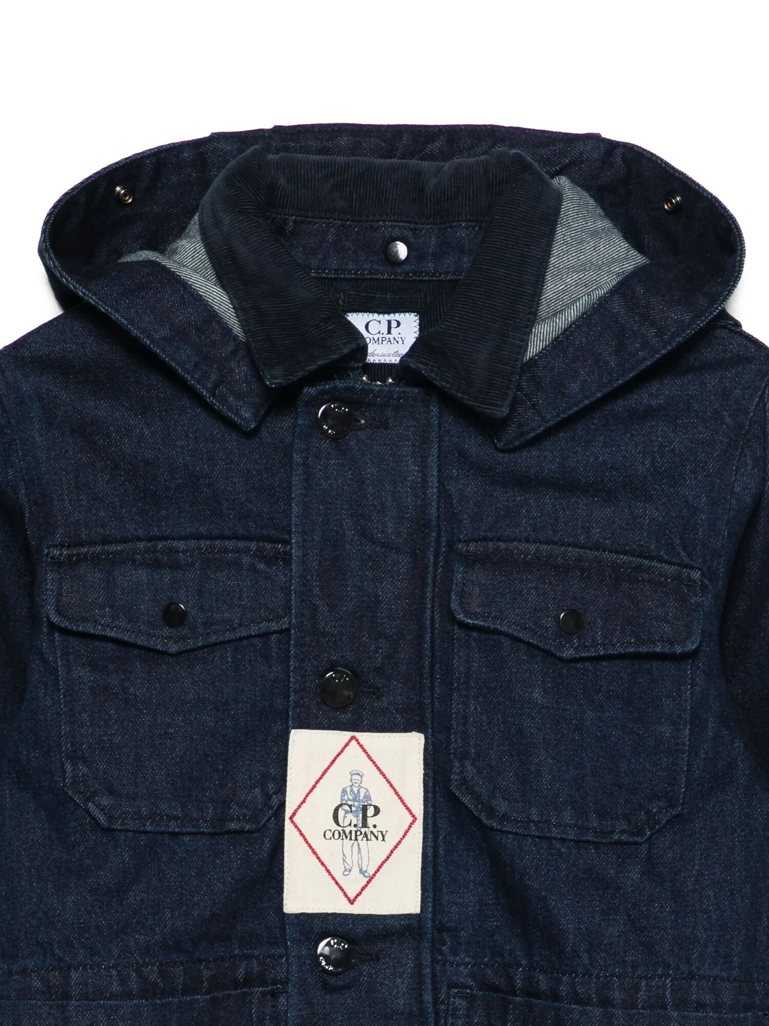 Куртка C.P. COMPANY Hooded flap-pocket jacket, размер 10 лет, синий — фото 1