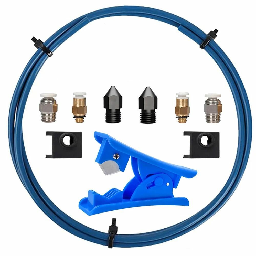 3D трубка Боудена 3D Capricorn из птфэ, серия XS, синяя, 1 м, быстроразъемный фитинг, 1 шт, пневматический фитинг, нажимной фитинг 1,75 мм.