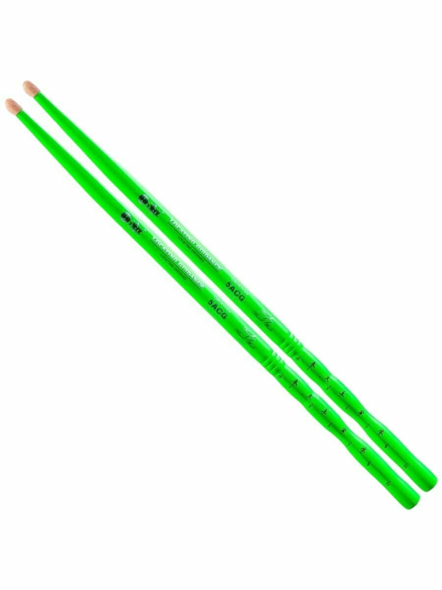 Барабанные палочки HUN 5A 101020412 5ACG Grooves (зеленые)