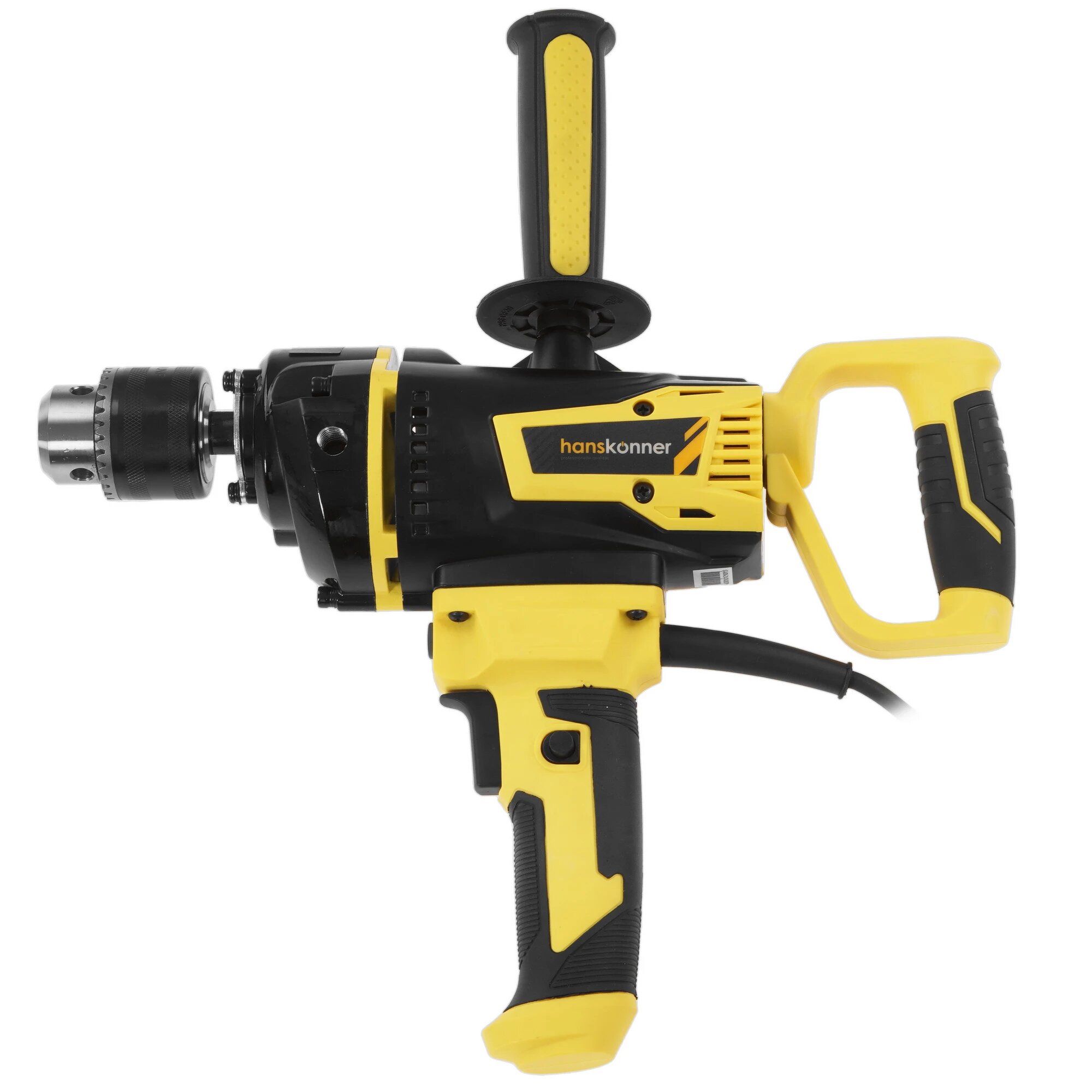 Дрель-миксер сетевая Hanskonner HDM2014E, желтый/черный, 1400 Вт