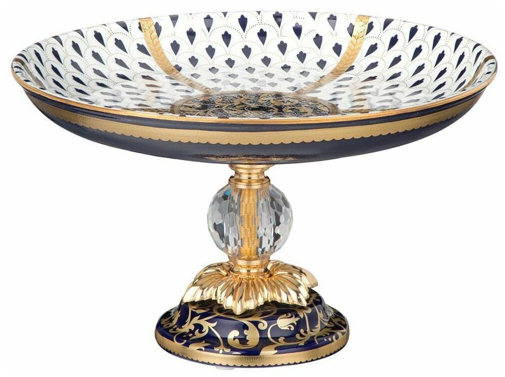 Конфетница, вазочка для конфет и сладостей на ножке 22,5 x 22,5 x 14 см