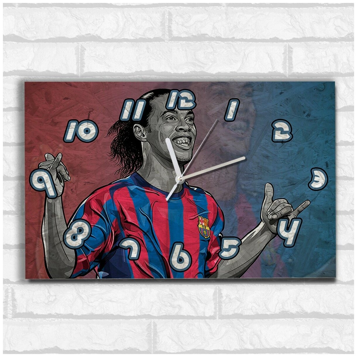 Настенные бесшумные часы ОСП Спорт футбол Рональдиньо (Барселона). png - 346