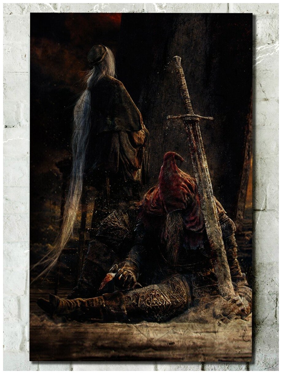 Картина интерьерная на рельефной доске ОСП игра Dark Souls - 6775 В
