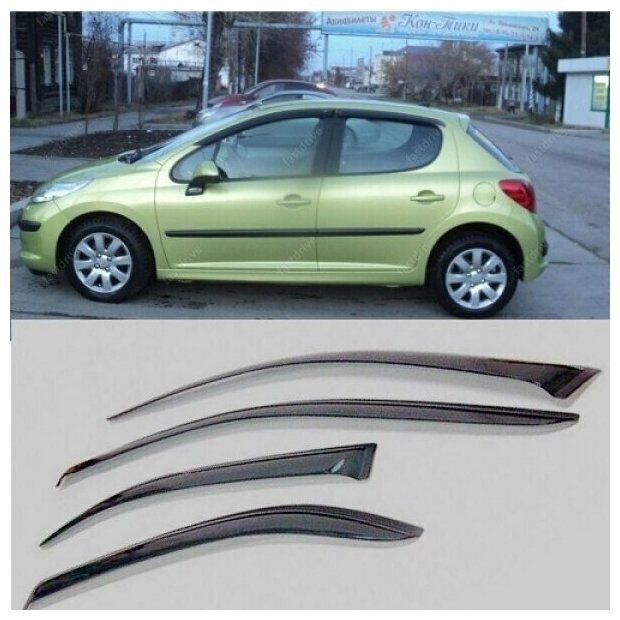 Дефлекторы боковых окон PEUGEOT Пежо 308 5дв. (2007-2011) дефлекторы окон