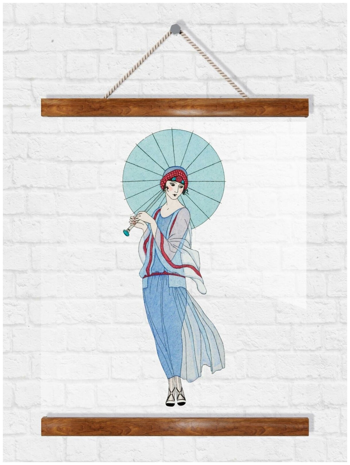 Постер / Плакат / Картина Прозрачный постер - Девушка с зонтиком 40x50