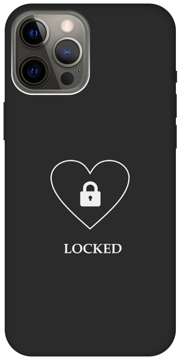 Силиконовый чехол на Apple iPhone 12 Pro Max / Эпл Айфон 12 Про Макс с рисунком "Locked W" Soft Touch черный