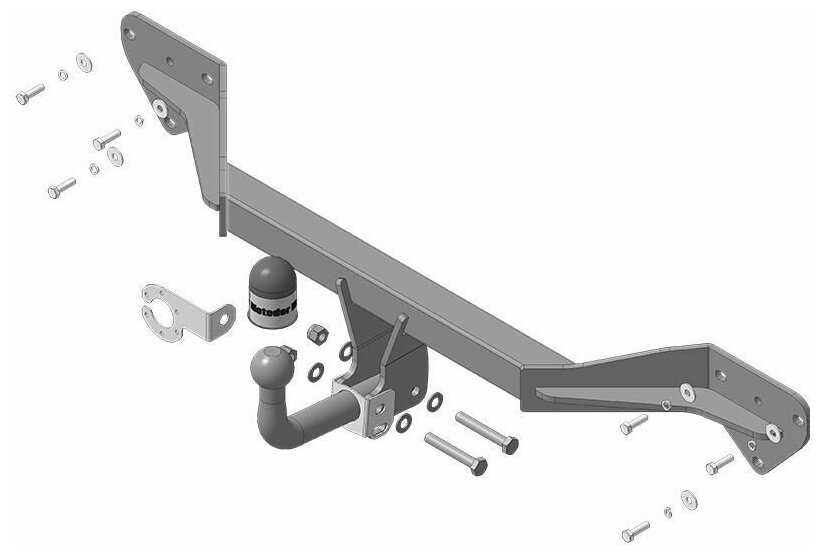 Фаркоп (тягово-сцепное устройство) Motodor на Тойота Приус хетчбэк 2011-2019