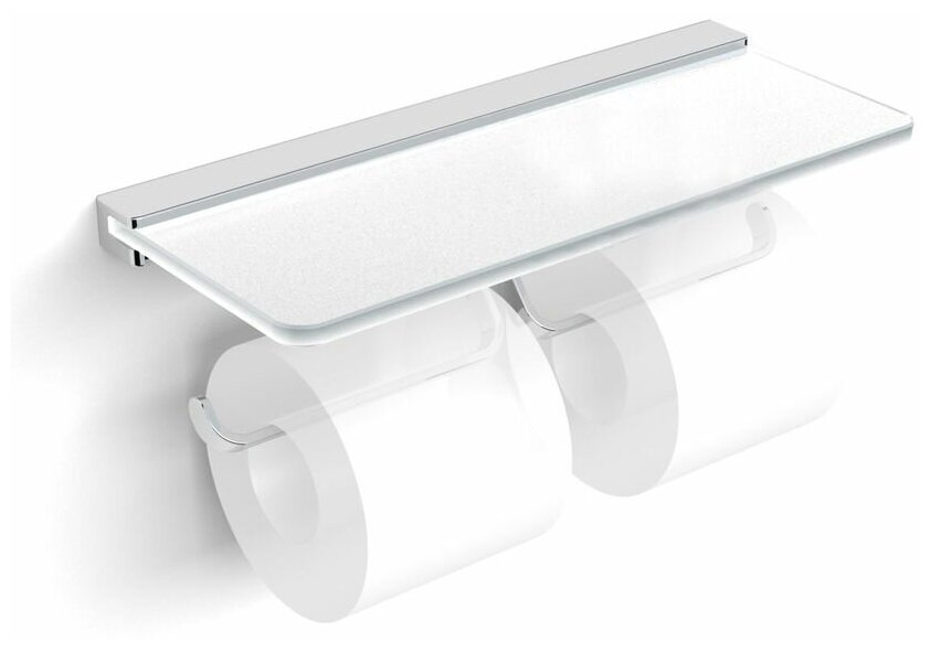 Бумагодержатель Langberger Держатель туалетной бумаги двойной со стеклянной полкой 32042B
