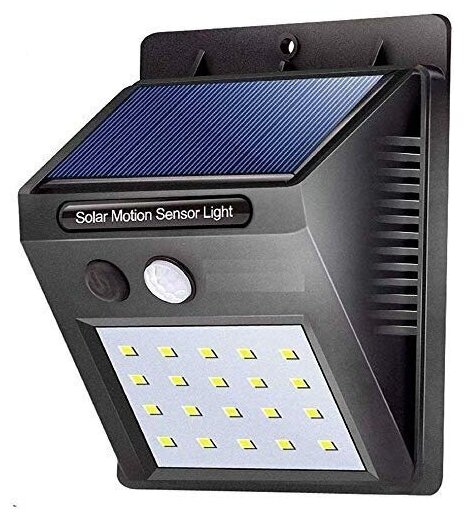 Уличный светодиодный фонарь на солнечной батарее, прожектор с датчиком движения SOLAR MOTION JY6009 / Черный