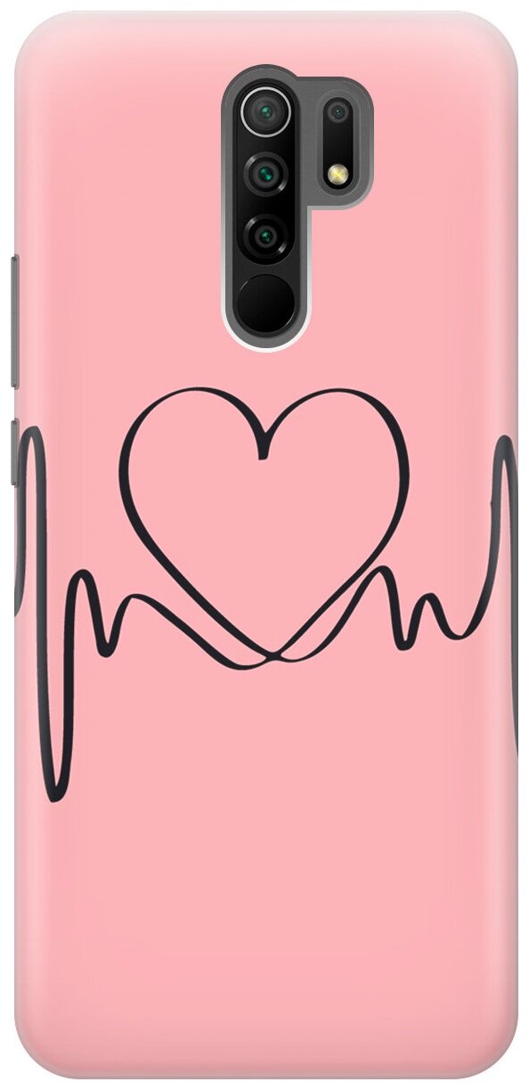 Силиконовый чехол Сердцебиение на Xiaomi Redmi 9 / Сяоми Редми 9 с эффектом блика