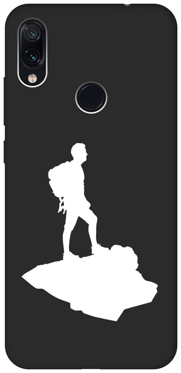 Матовый чехол Trekking W для Xiaomi Redmi Note 7 / Note 7 Pro / Сяоми Редми Ноут 7 / Ноут 7 Про с 3D эффектом черный