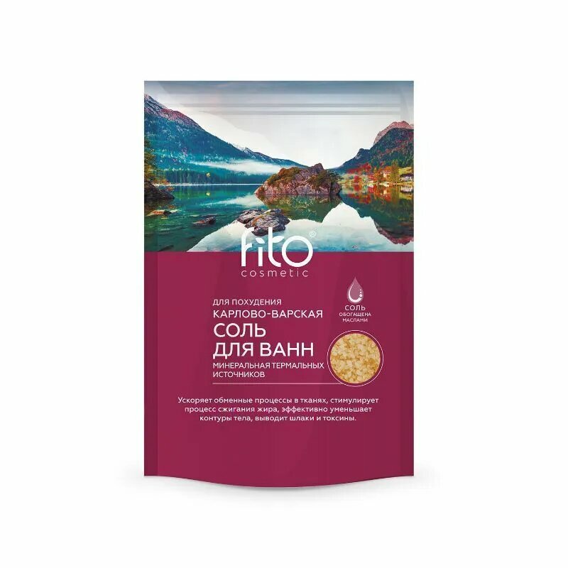 Соль для ванн Fito Косметик Мировые Рецепты Красоты Карлово-Варская Для похудения 500 г