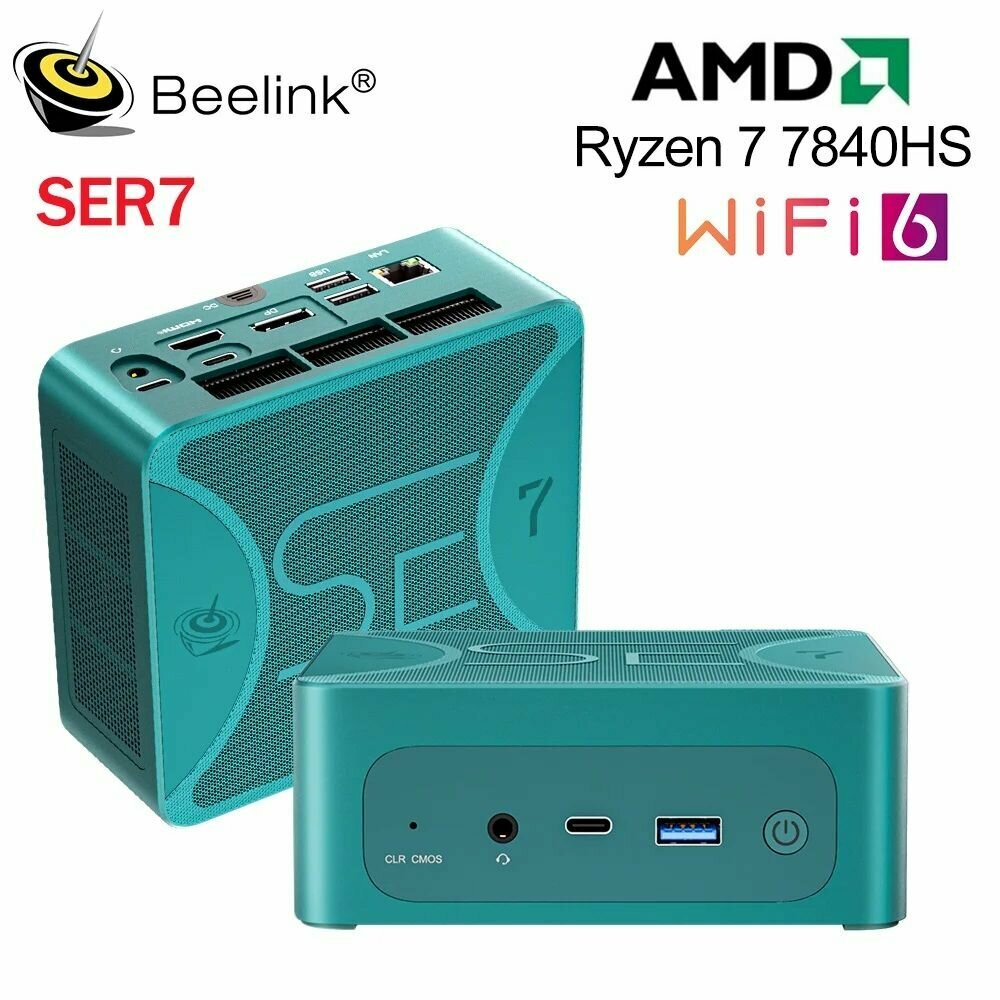 Мини ПК Beelink SER7 AMD Ryzen 7 7840HS (8C/16T До 5.1 ГГц), RAM 32 ГБ ...