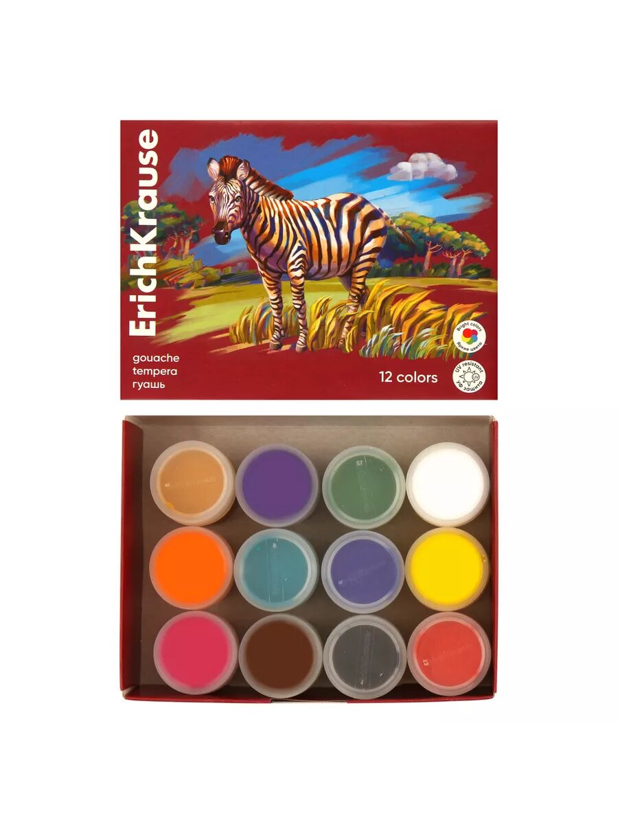 Гуашь 12 цветов