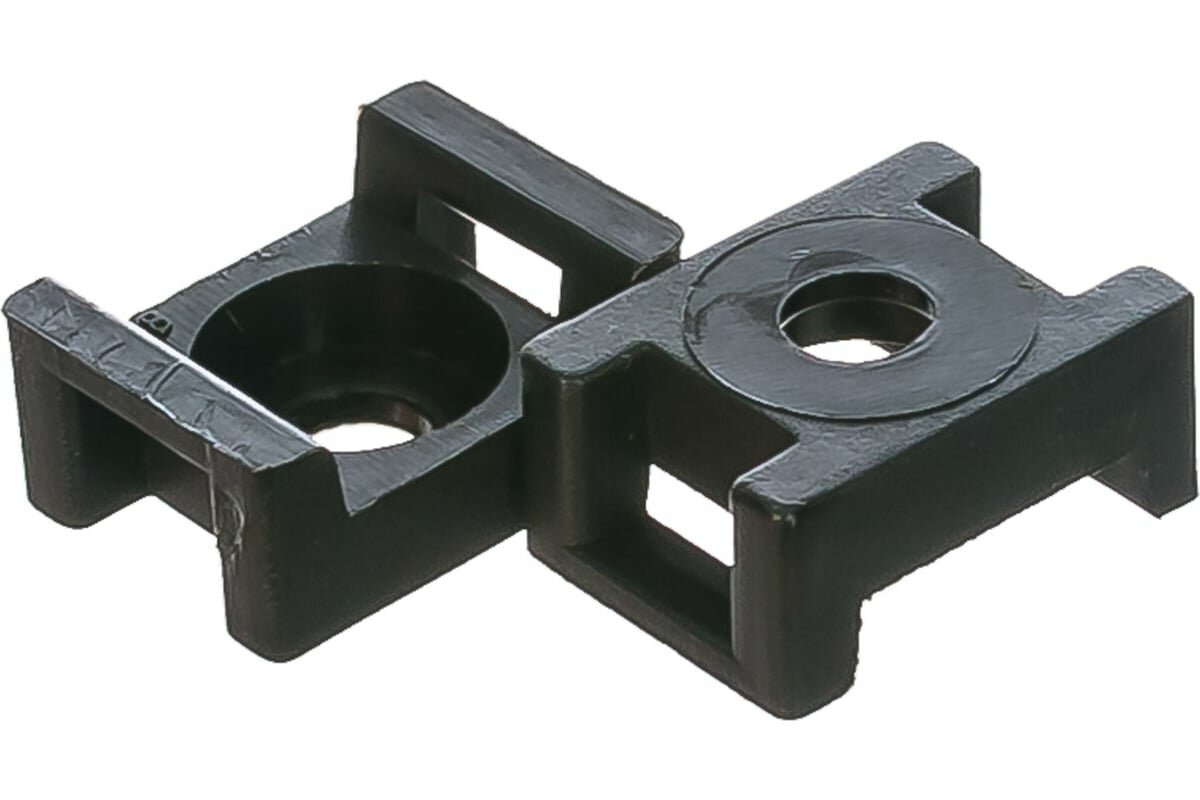 FORTISFLEX ПМО 22x16 мм монтажная площадка под винт черная 100 шт для крепежа