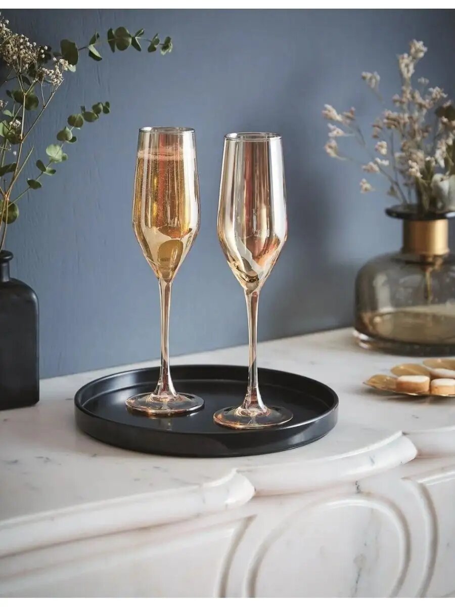 Набор бокалов Luminarc "Золотой мед", для шампанского, стекло, 160 мл