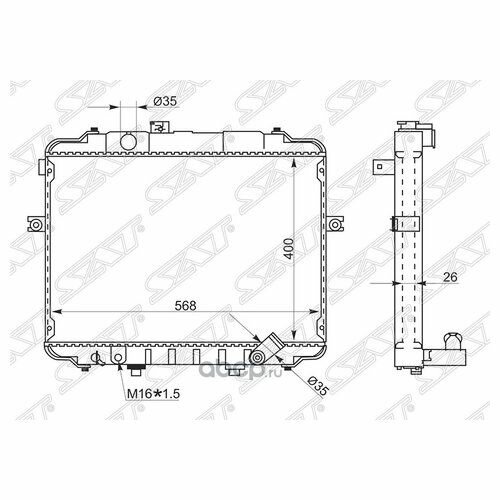 Радиатор HYUNDAI H100/PORTER (TAGAZ) 94- Sat SGHY0011