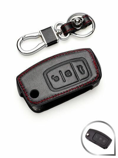 Чехол для ключа красная нить №747 FORD FOCUS Разм. 40х75 мм