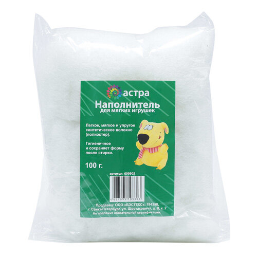 Наполнитель для игрушек 'Синтепух' 100 гр, Astra&Craft