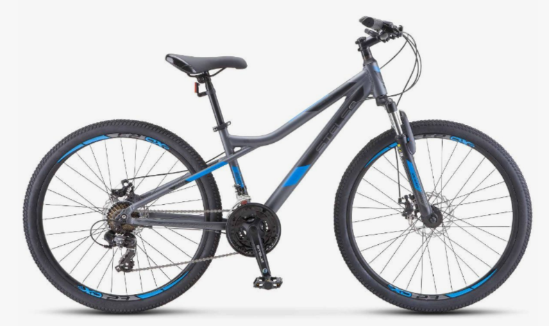 Велосипед Stels NAVIGATOR 610 MD 26" Рост 14" антрацитовый/синий 21ск