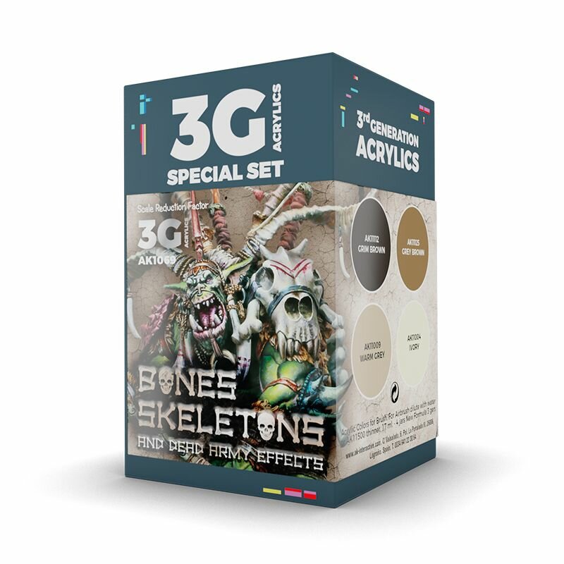 Набор красок AK Interactive Wargame Color Set: Bones and Skeletons