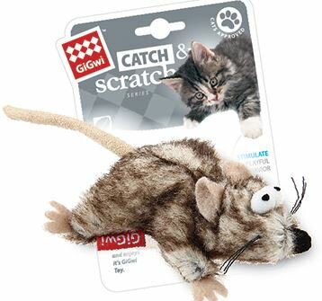 GIGWI Игрушки для кошек Мышка с кошачей мятой, 8см (75383)
