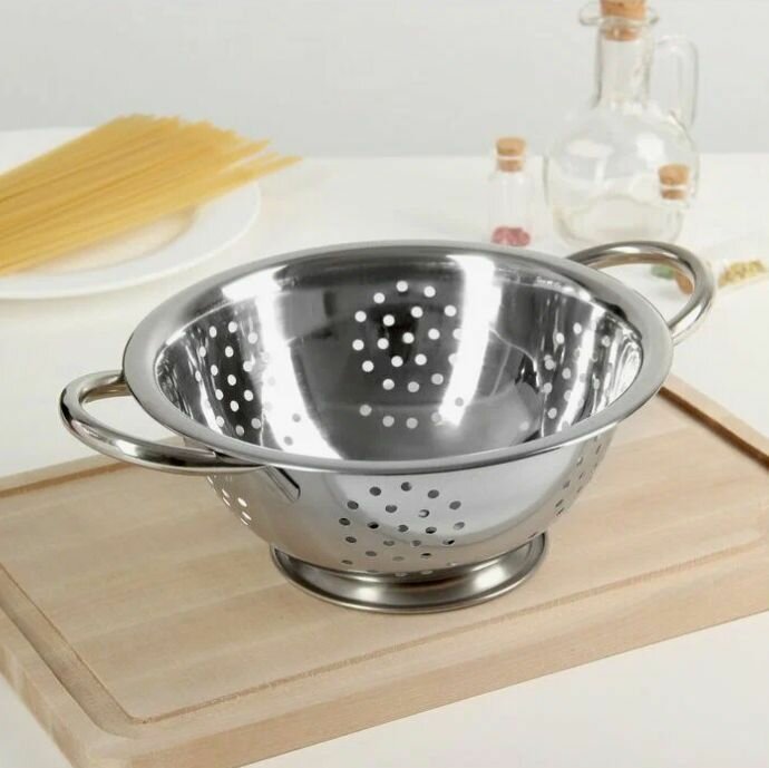 Дуршлаг глубокий с ручками, 18 см, 930 мл коррозионностойкая сталь