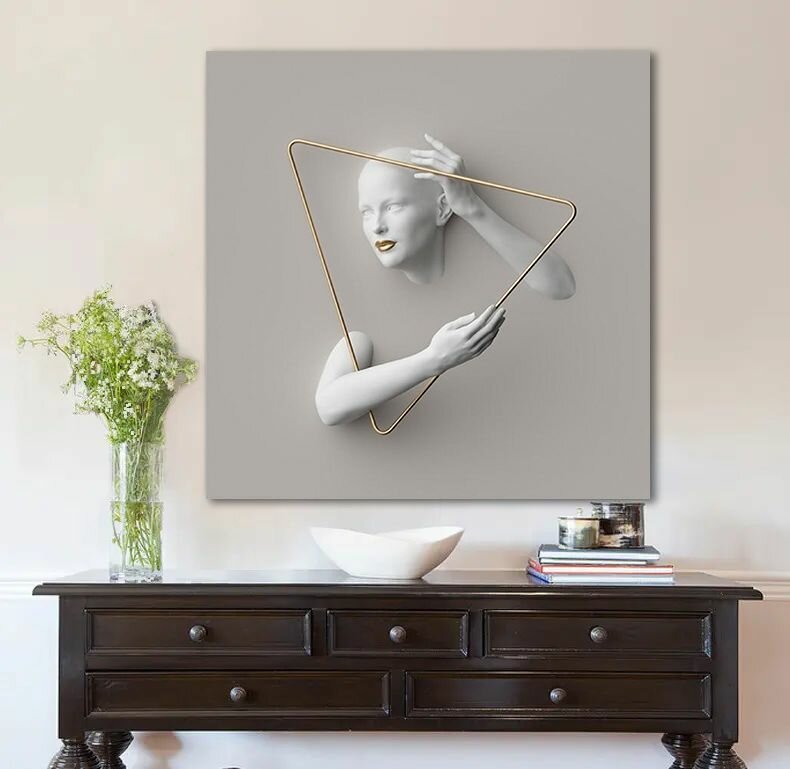 Картина ВсеКартины. тут "Абстракция", 40x40 см, на подрамнике, дерево, поп-арт