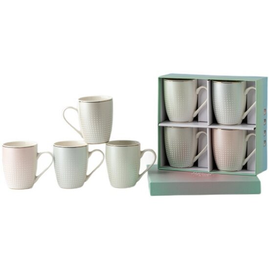 Кружка Jewel Бархат 340 мл. 4 шт. в подарочной упаковке (new bone)