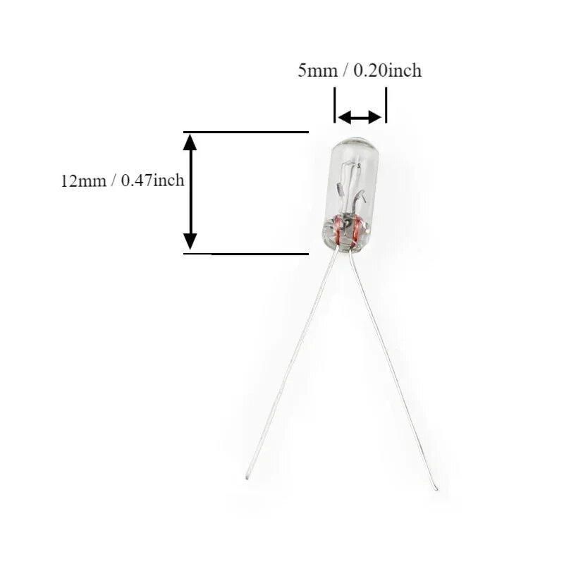 50 шт. мини 3 мм 4 мм 5 мм напряжение 3 В 6 В 9 В 12 В 24 В лампочка Эдисон лампа 5MM 50Pcs, 24V