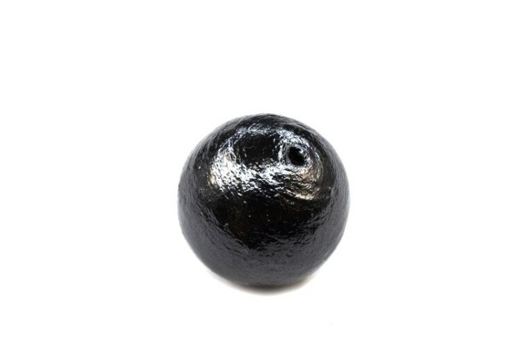 Хлопковый жемчуг Miyuki Cotton Pearl 16мм, цвет Black, 744-052, 1шт