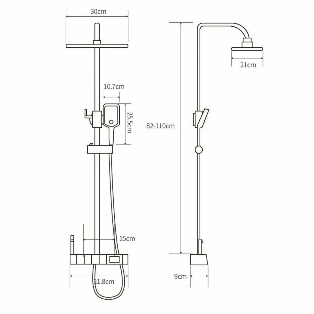 Душевой комплект Смеситель для ванны и душа. Душевая система с монитором, тропический душ система, смеситель для ванной душа, 4 В 1 черный-ZKD-CJ0809