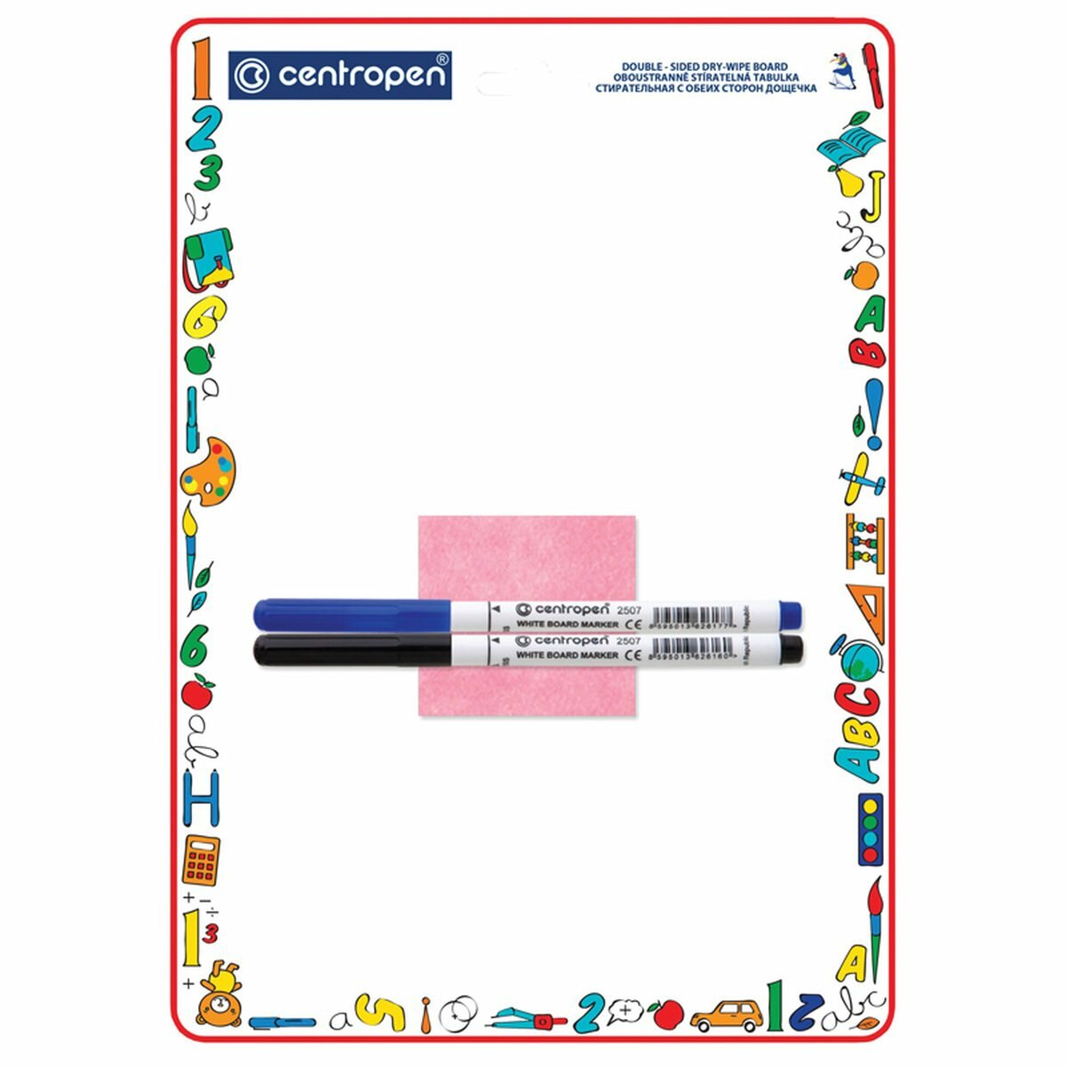 Доска маркерная двусторонняя Centropen (А4, 2 маркера + салфетка) (5 7769 0201)