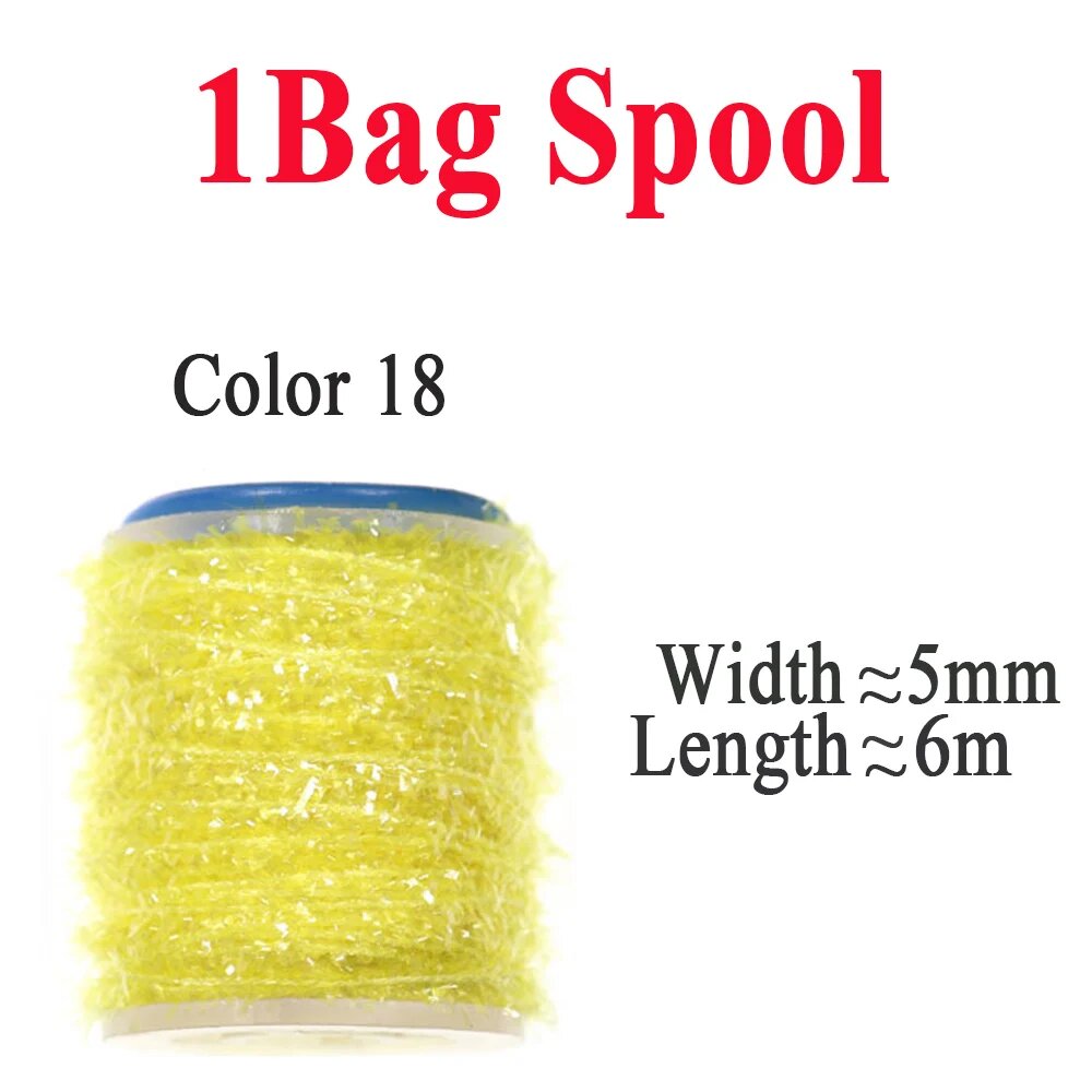 Vtwins Кристалл лед синель Стример для мух Желтый, 1pcs 18