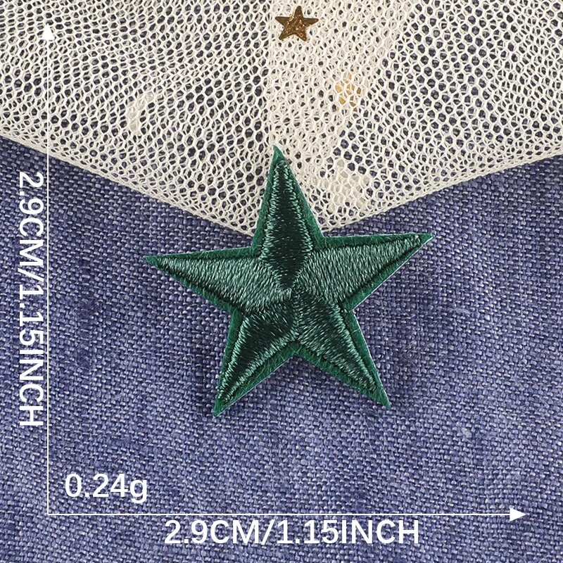Вышитая звезда Dark Green, 2.9 см