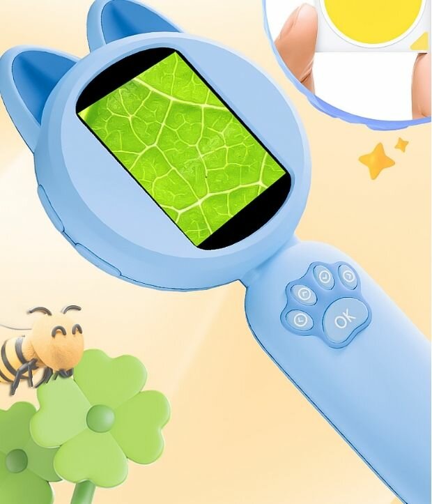 Цифровой микроскоп, лупа для насекомых самак, с монитором и записью - Детский микроскоп