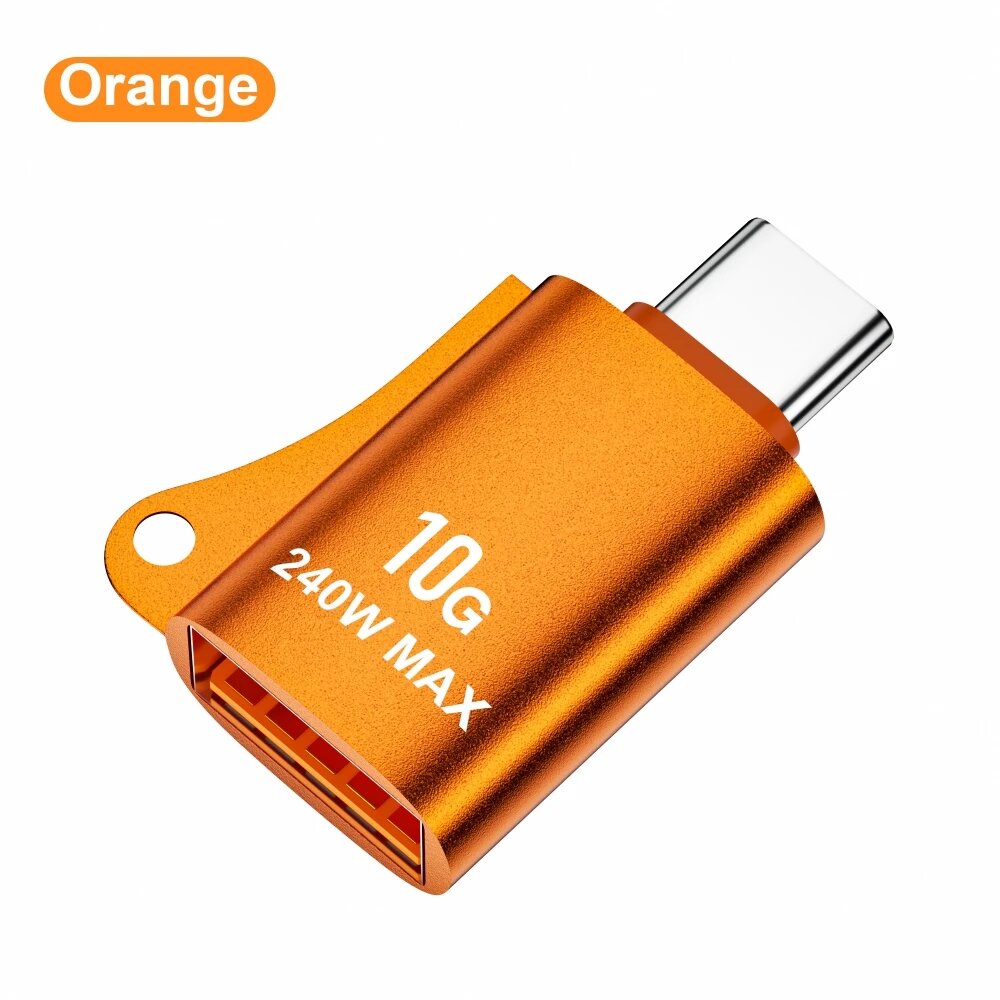 Адаптер USB Type C на USB 3.0, 240W, 10G, оранжевый