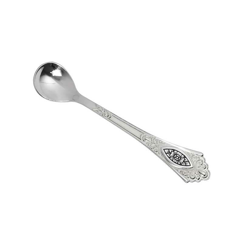 Серебряная ложечка для соли Рельефный рисунок