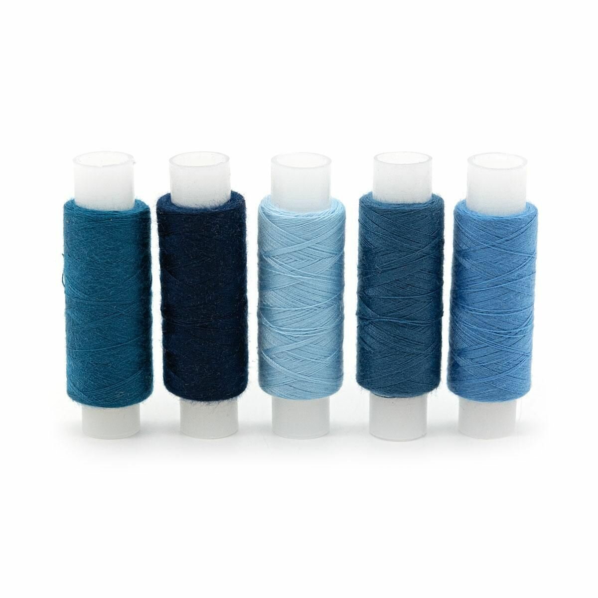 Нить для ремонта и пошива Нит-ка джинсовых изделий 200 м, ассорти, синий, 5 шт