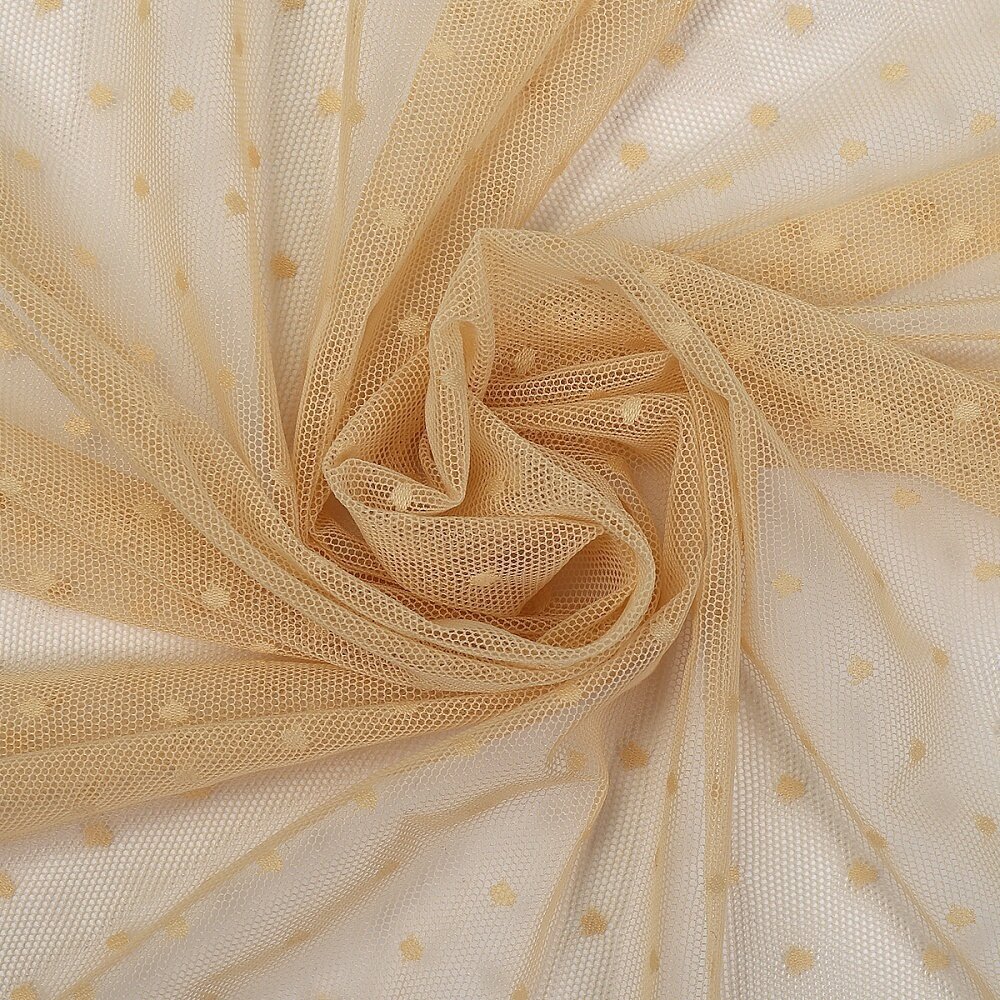 Сетка-стрейч Kruzhevo Мушка, B 160 см, цвет 03, бежевый, 5 м (TBY.00128.03.1)